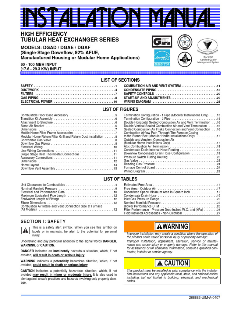 Coleman Evcon Furnace Installation Manual | PDF | Duct (Flow ...