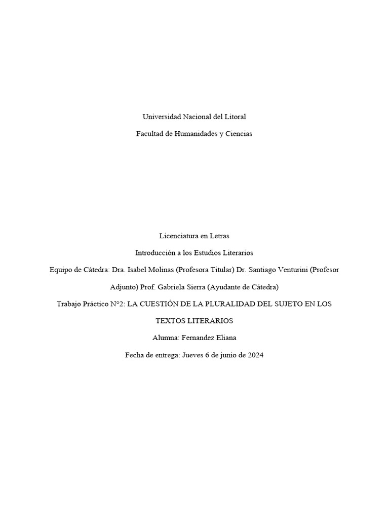 TP2 2024 IntroducciónEstudiosLiterarios | PDF | Autor | Michel Foucault