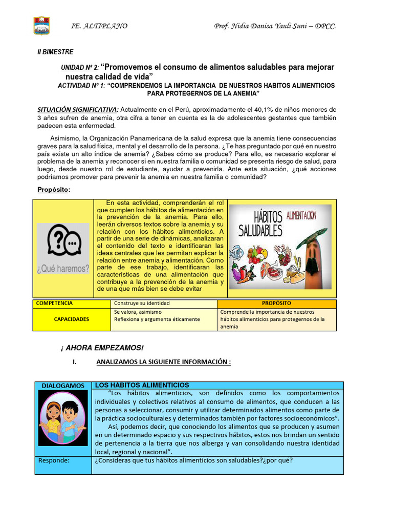 Actividad #1 Unidad Iii DPCC | PDF | Alimentos | Comportamiento