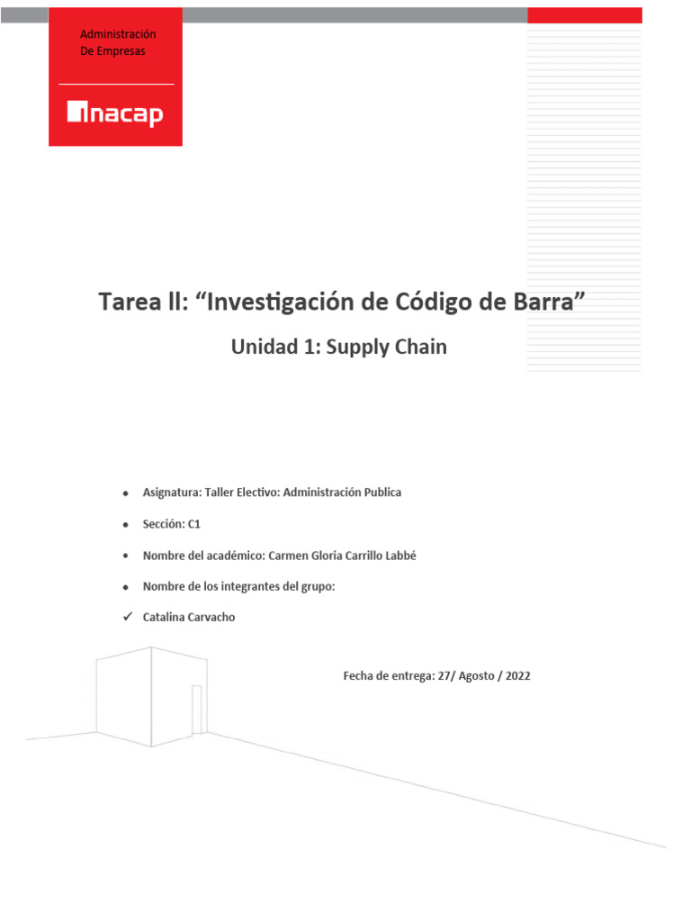 Tarea n-2 Supply | PDF | Código de barras | Código Universal de Producto