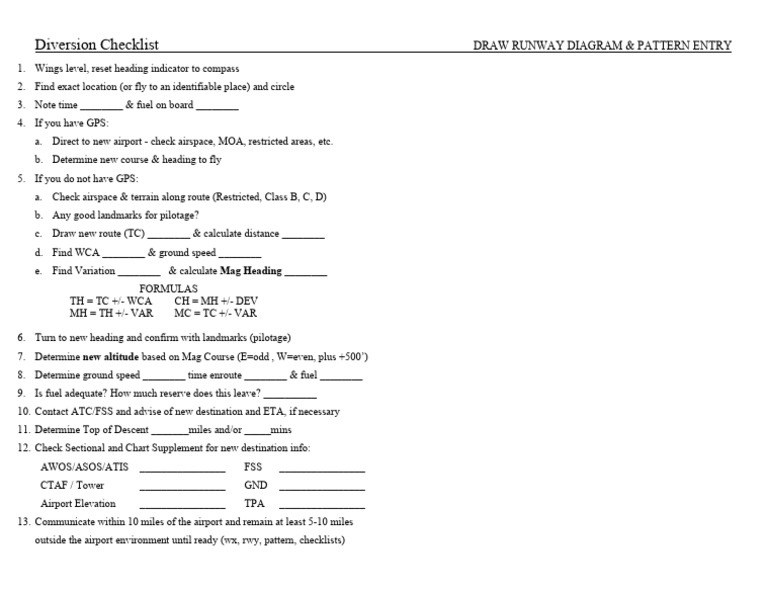 Diversion Checklist | PDF