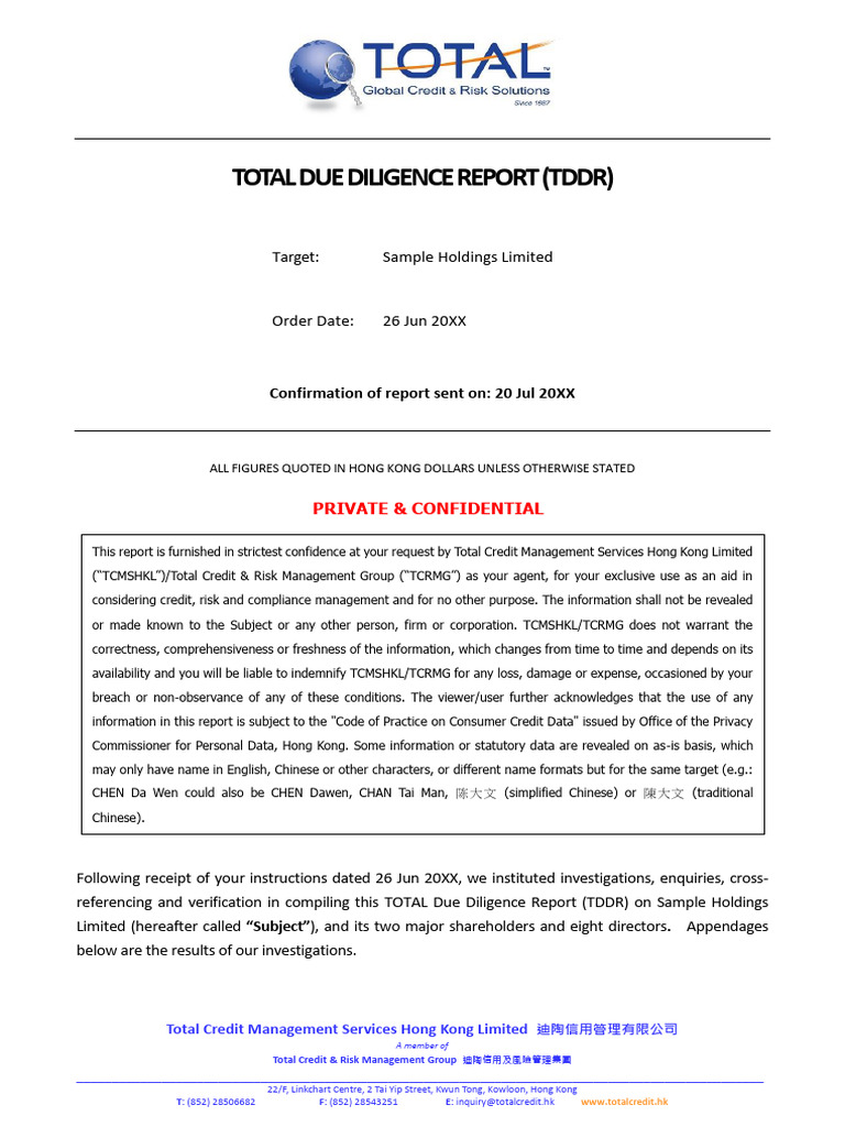 Total Due Diligence | PDF | Expense | Business Economics