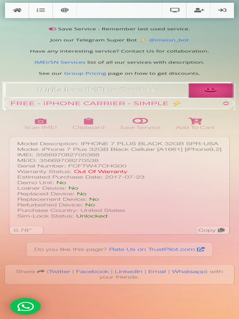 Free Imei Checker Online - Sickw - Com Imei Check Service | PDF