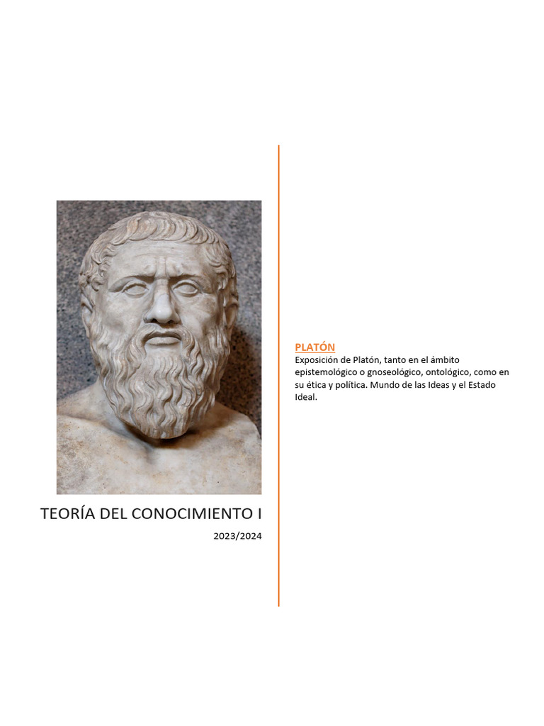 Platon Tc I Pdf Platón Conocimiento