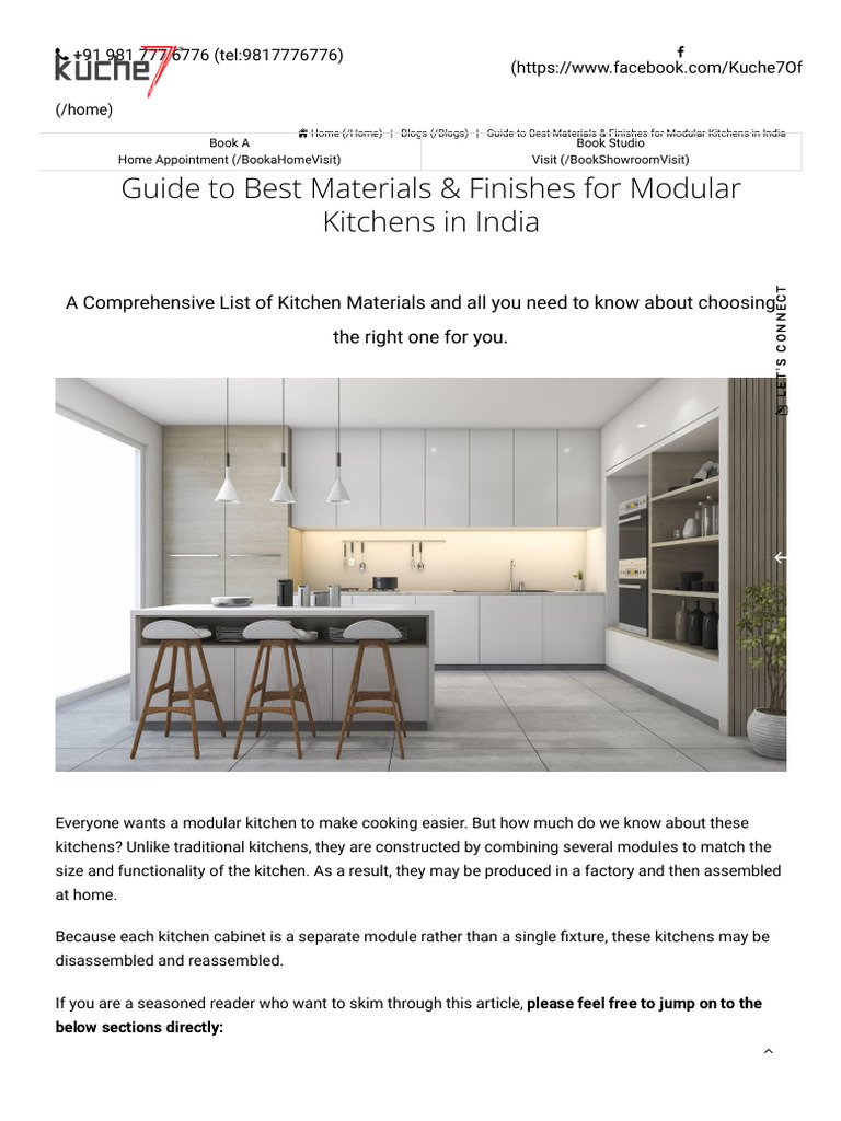 Best Materials & Finishes For Modular Kitchens in India - Küche7® | PDF ...