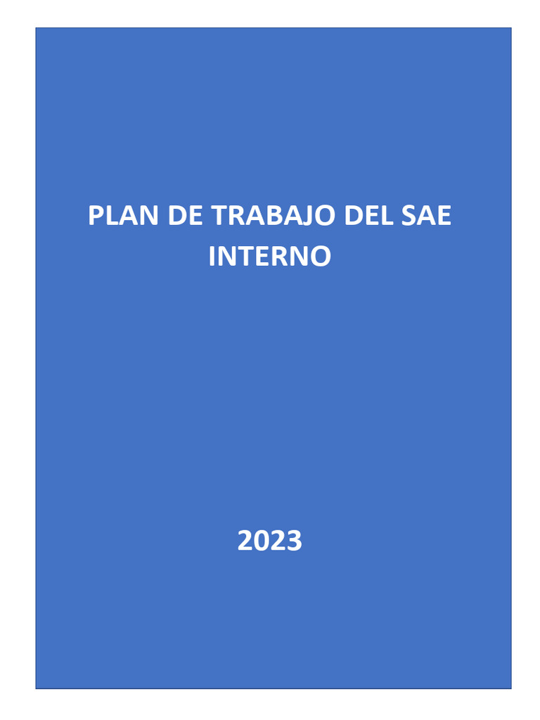 Plan de Sae Interno (Ejemplo) | PDF | Enseñando | Inclusión (Educación)