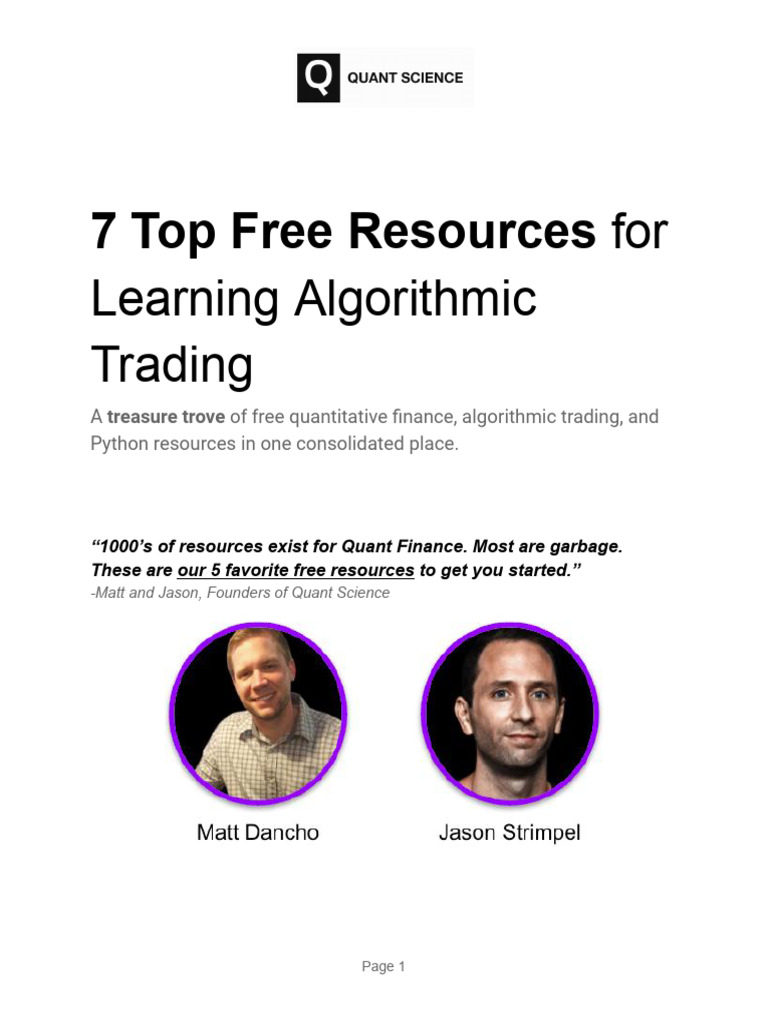 Top 7 Free Resources For Learning Algorithmic Trading (Shared) | PDF ...