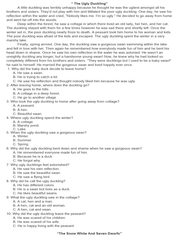 Descriptive and Narrative Text | PDF | Snow White