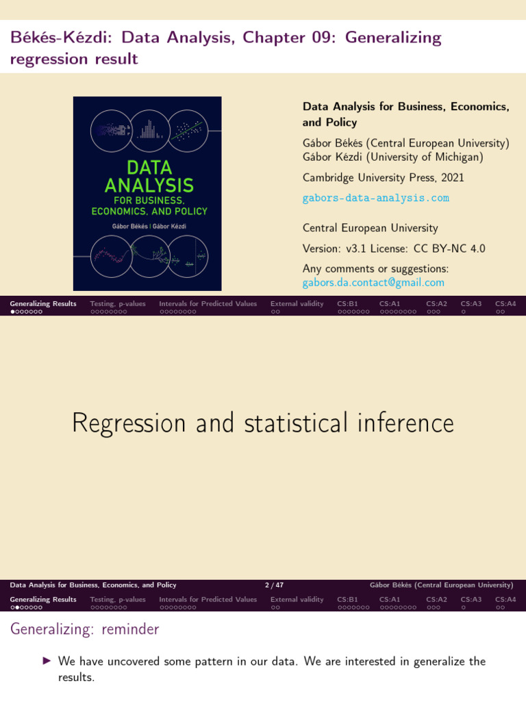 Da Public Slides ch09 v3 2023 | PDF | Errors And Residuals | Regression Analysis