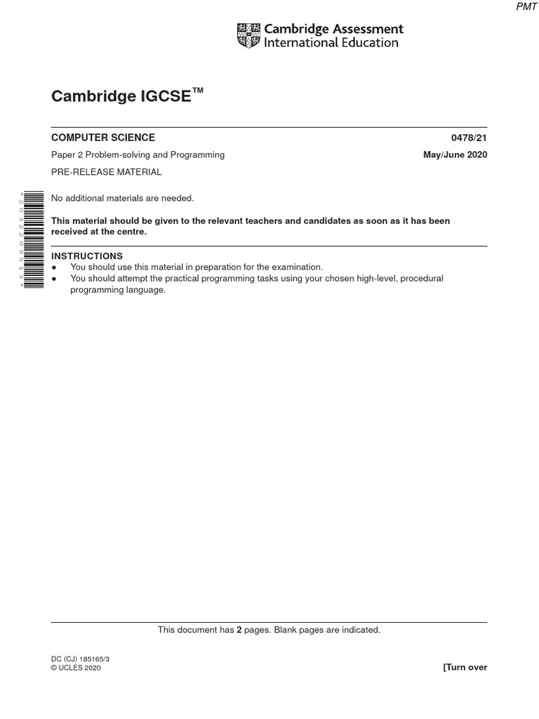 June 2020 (v1) PR - Paper 2 CAIE Computer Science GCSE | PDF | Mobile Phones | Battery Charger