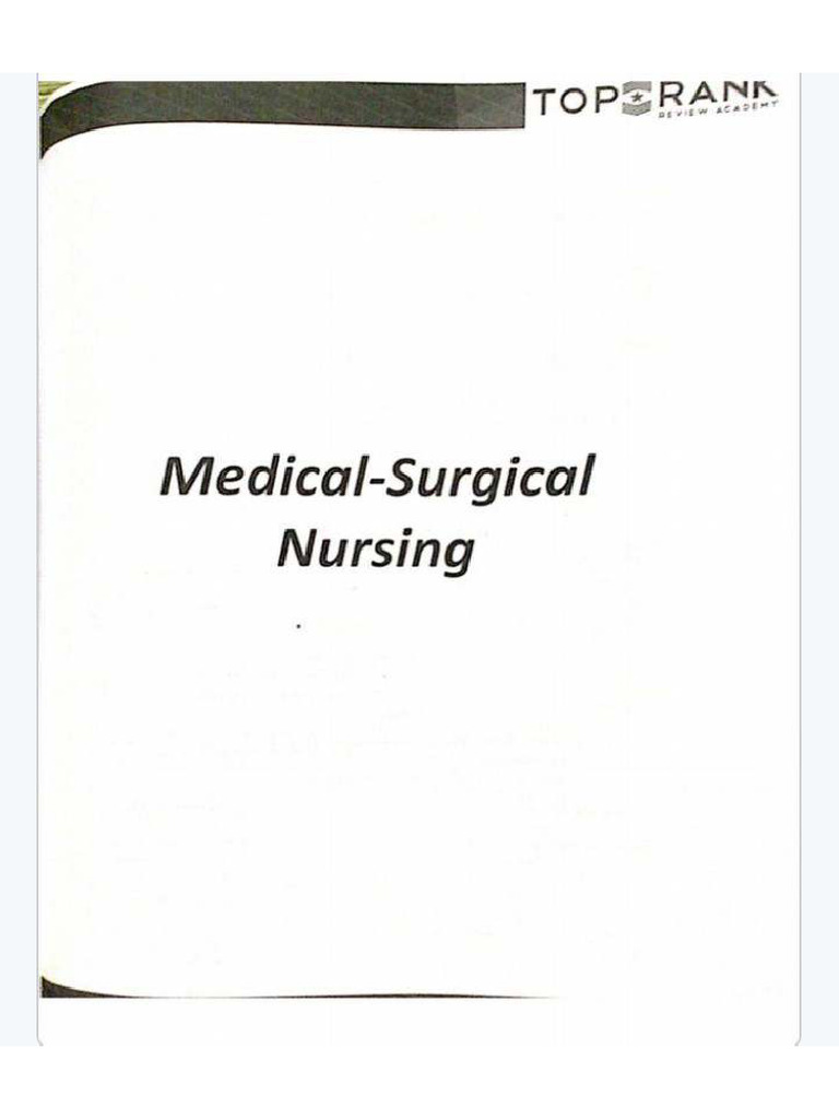 MEDSURG Toprank Notes Respi and Cardio | PDF