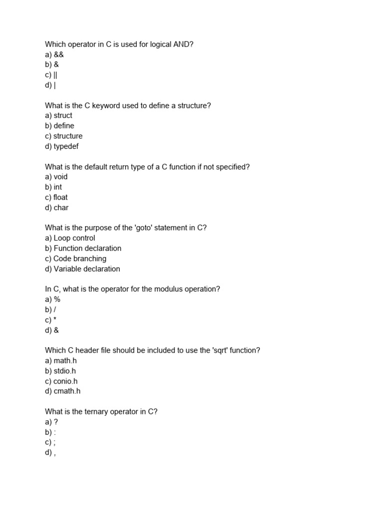 C Test 2 Pdf Variable Computer Science Pointer Computer Programming
