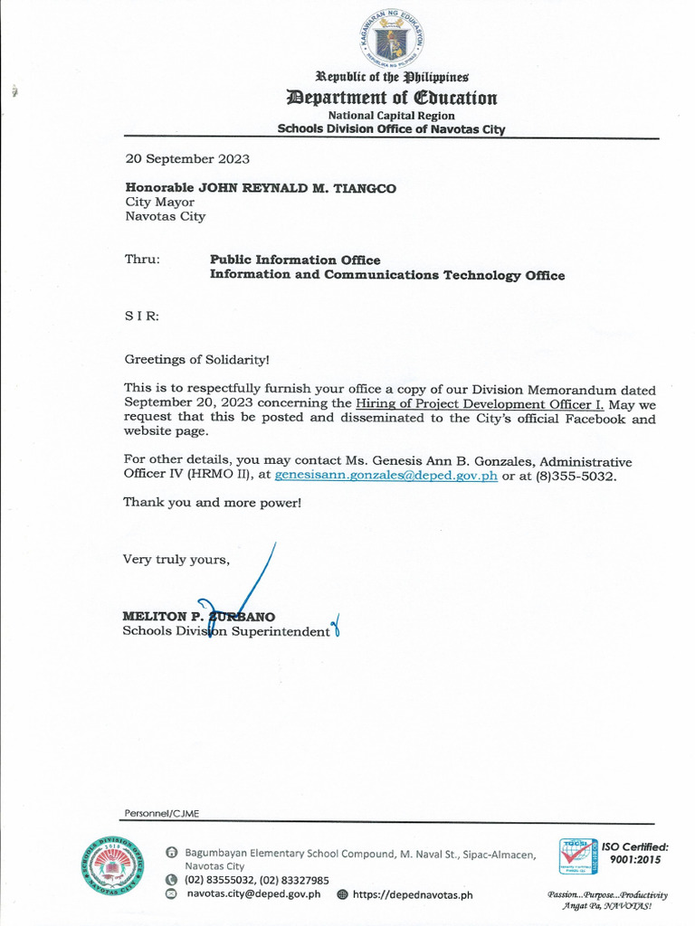 PDO I Schools KRA DepEd Navotas | PDF | Background Check