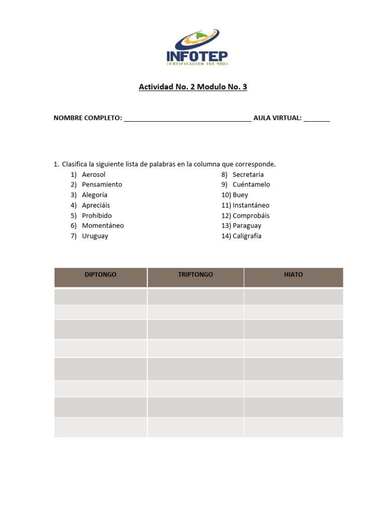 Actividad No. 2 Modulo No. 3 | PDF