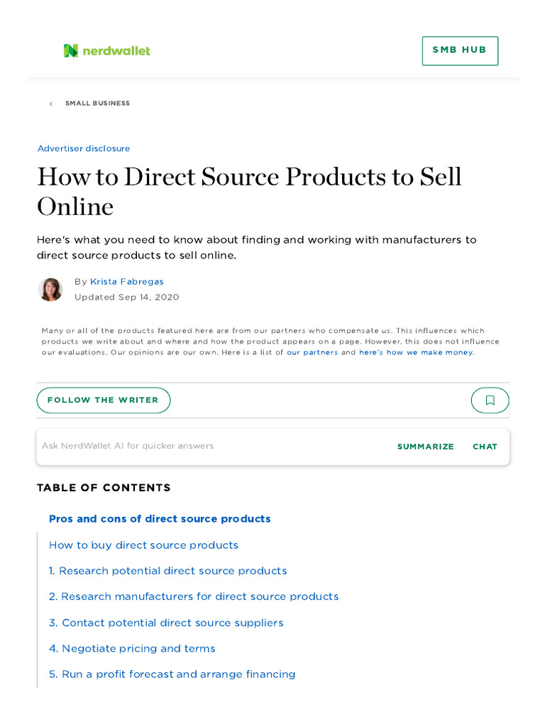 How To Direct Source Products To Sell Online - NerdWallet | PDF ...