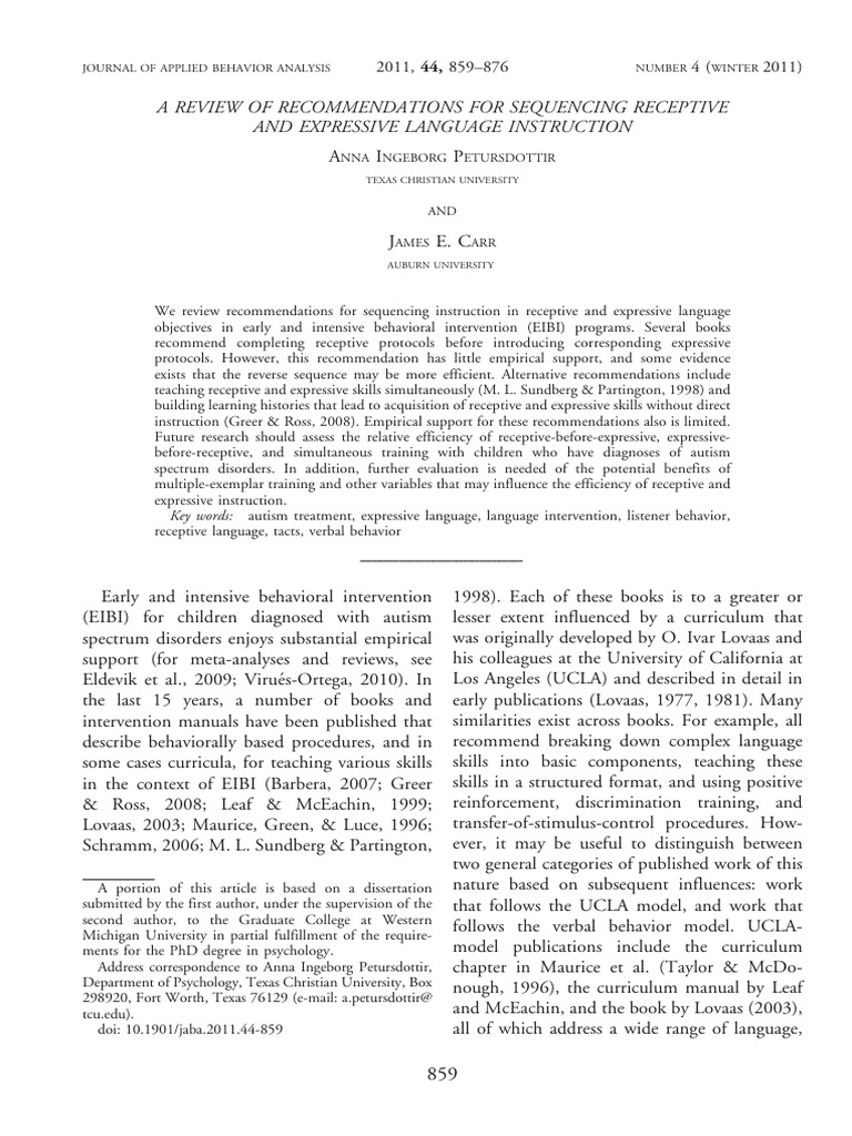 Receptive vs. Expressive Article | PDF | Autism Spectrum | Behaviorism