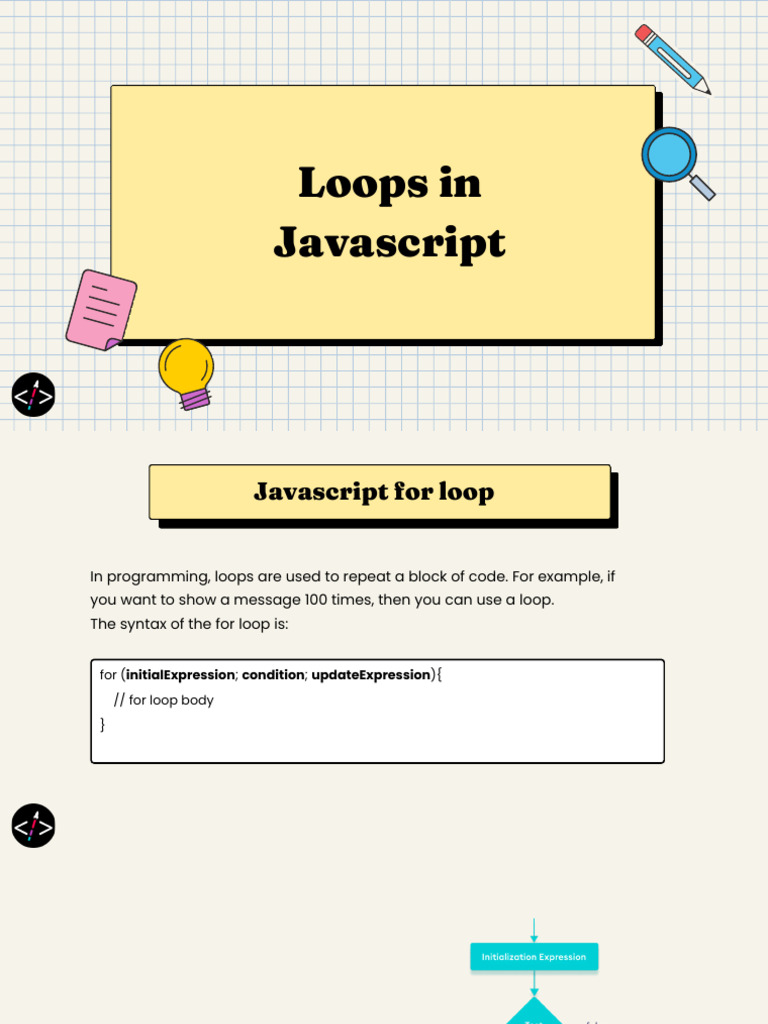 Loops in Javascript | PDF | Teaching Methods & Materials | Computers