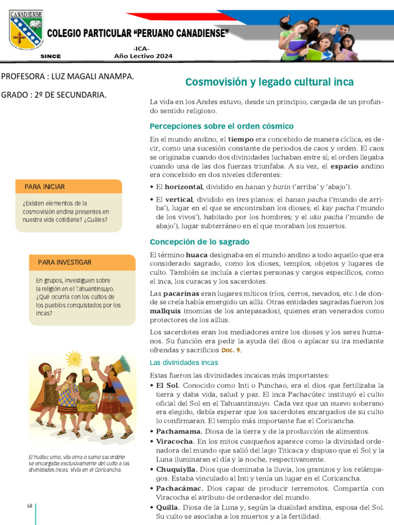 2o Cosmovision y Legado Cultural Inca. | PDF | Imperio Inca | Machu Picchu