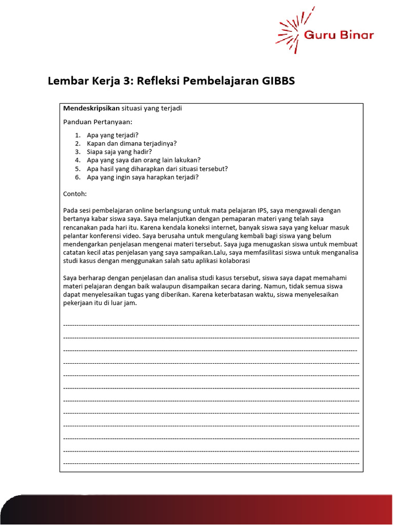 Lembar Kerja 3-Refleksi Gibbs Form | PDF