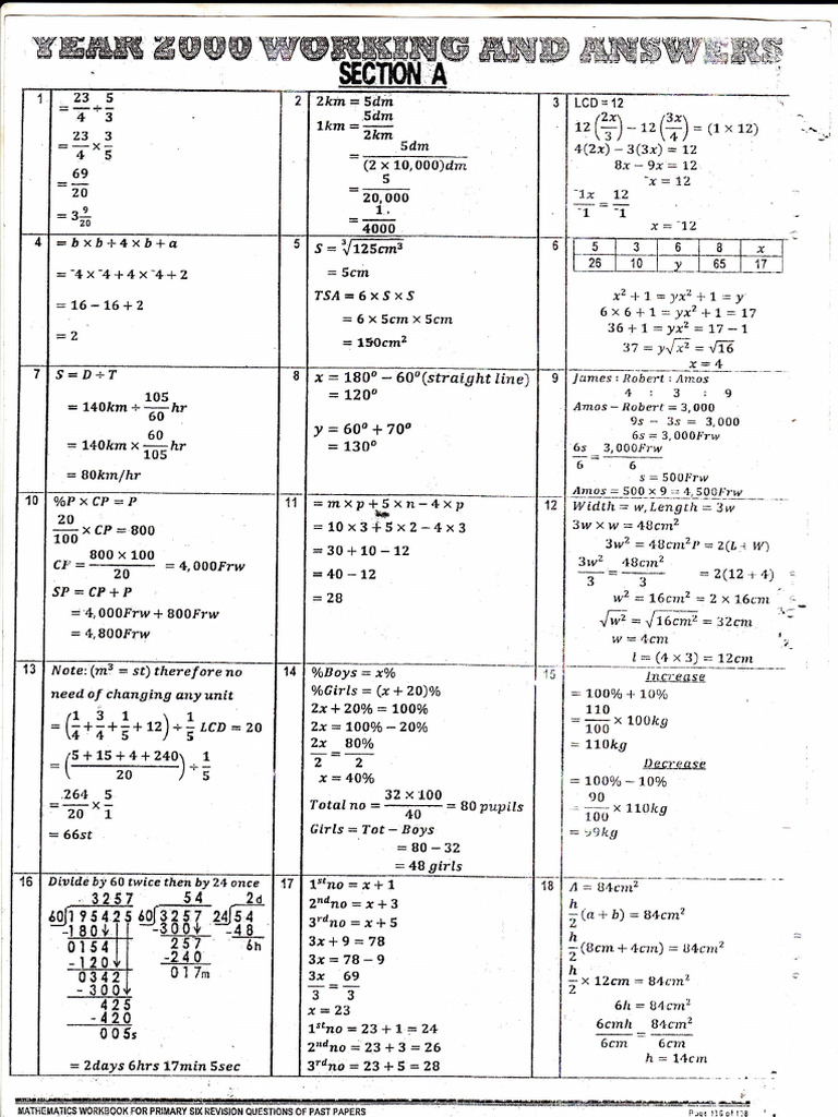 Mathematic P6 2000 Key | PDF | Teaching Methods & Materials