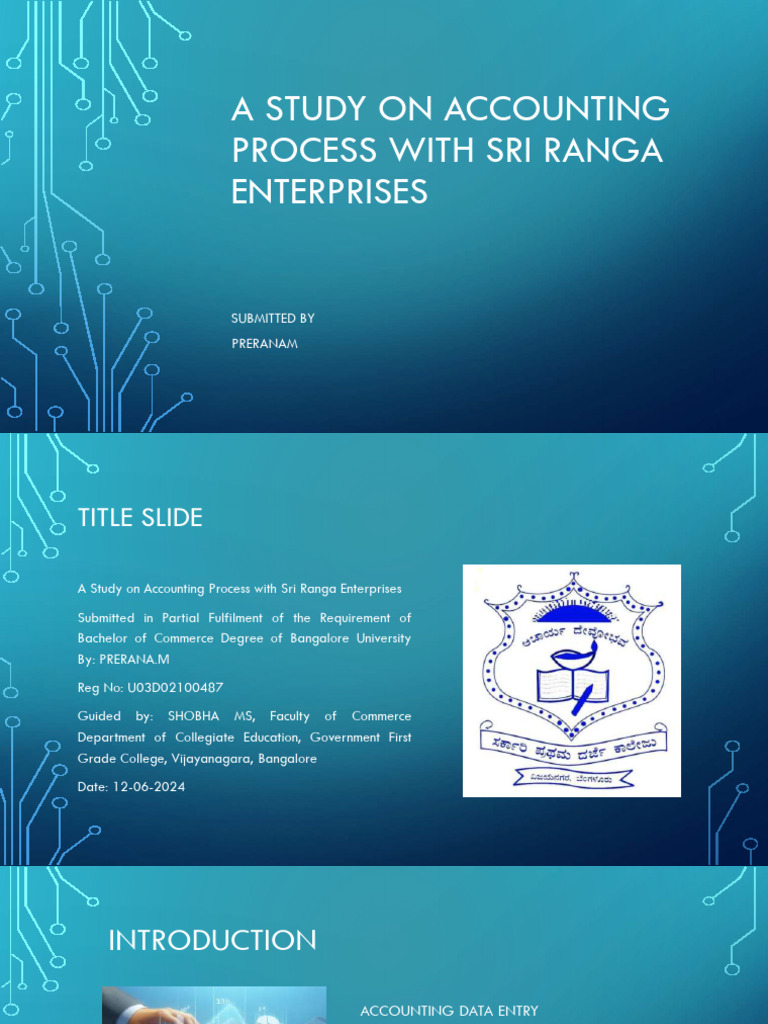 Accounting Process Study Sri Ranga Enterprises | PDF | Accounting | Data