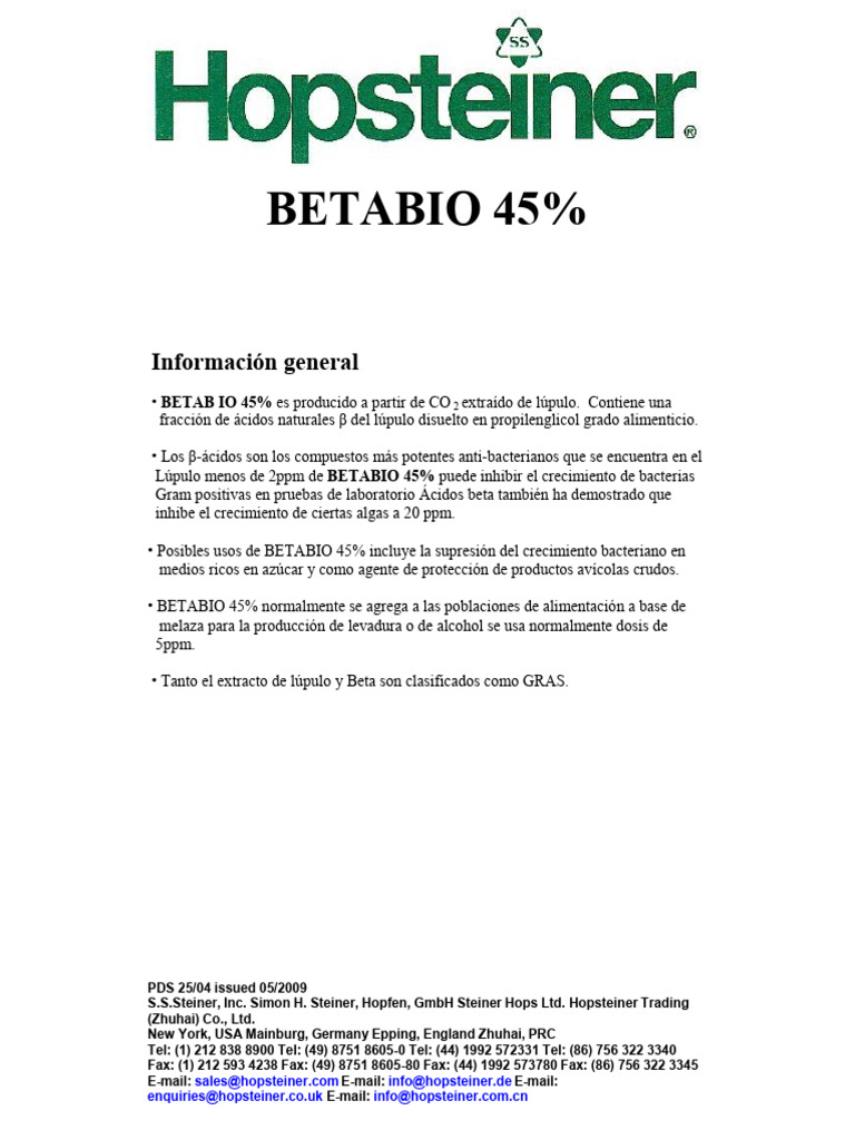 Betabio 45 Lit Tec Español 2017 | PDF | Dióxido de carbono