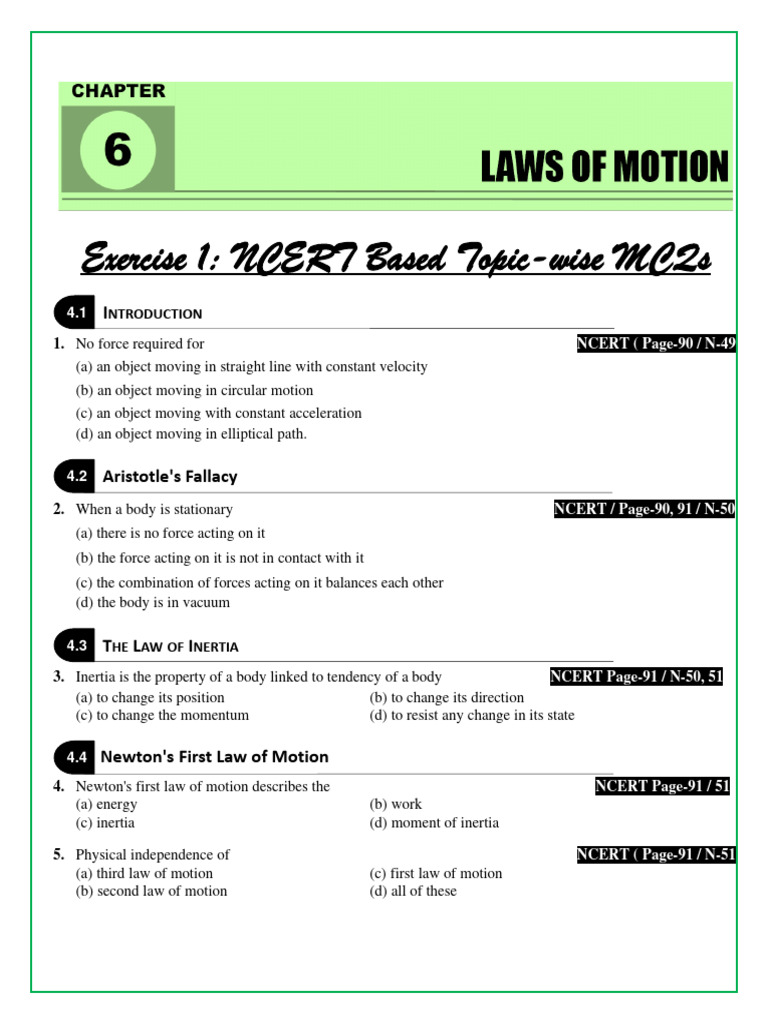 NLM Ncert Lines | PDF | Force | Friction