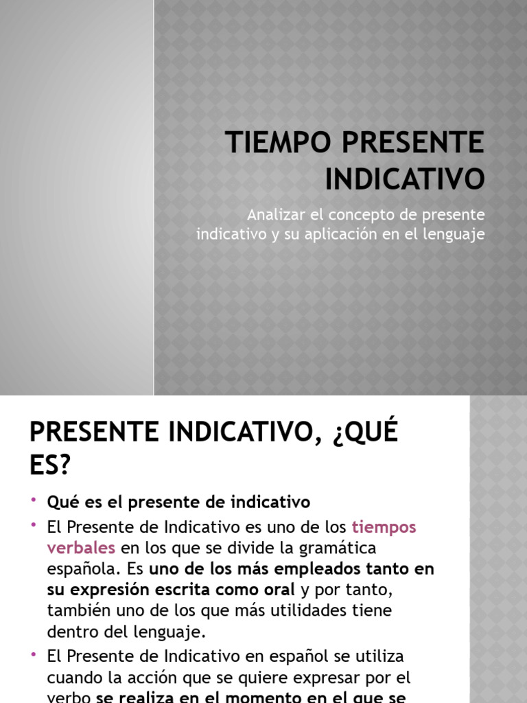 Tiempo Presente Indicativo2020 | PDF | Artes del lenguaje y disciplina