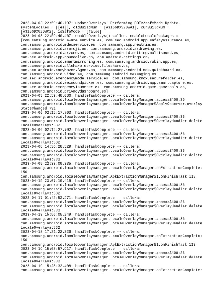 Samsung Locale Overlay Updates Log | PDF