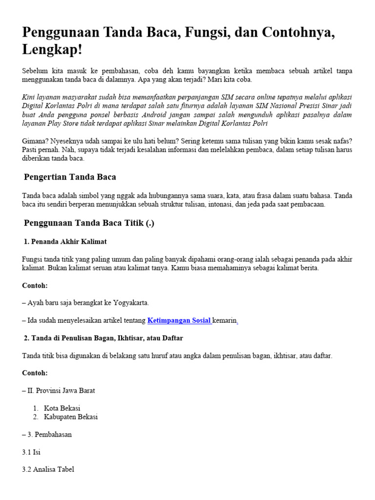 Penggunaan Tanda Baca | PDF