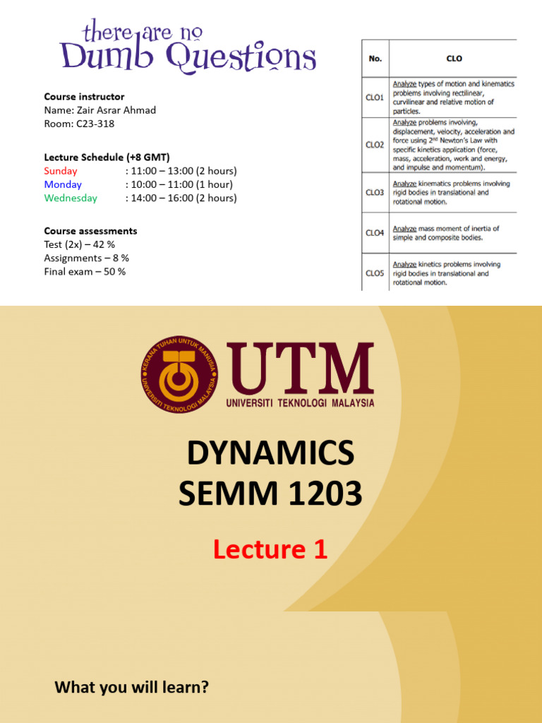 Dynamics Lecture 1 | PDF | Kinematics | Velocity