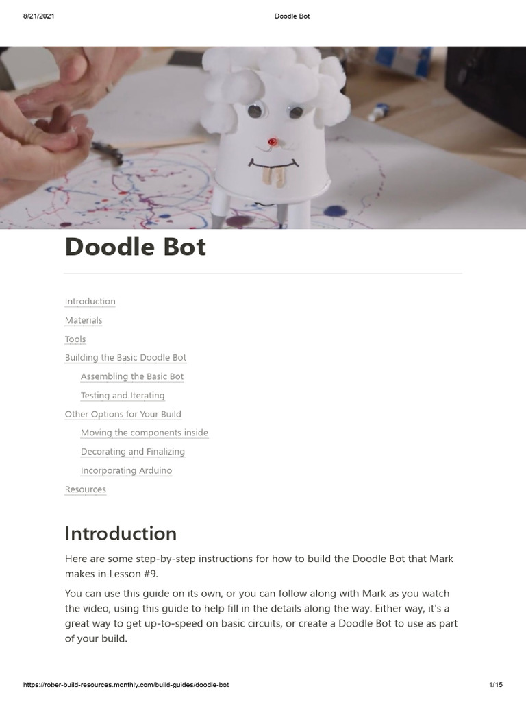 Ce 023 Electrical Build Guides Doodle Bot | Download Free PDF | Arduino | Electronic Circuits
