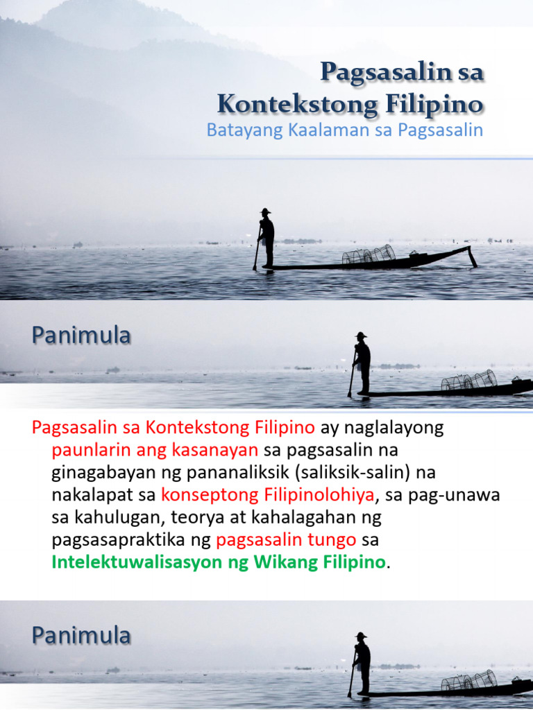 Lecture On Pagsasalin Sa Kontekstong Filipino | PDF