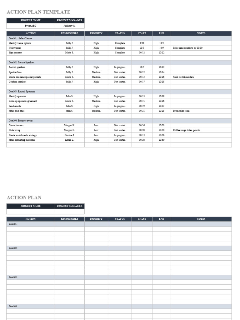 Event Action Plan Template | PDF | Business