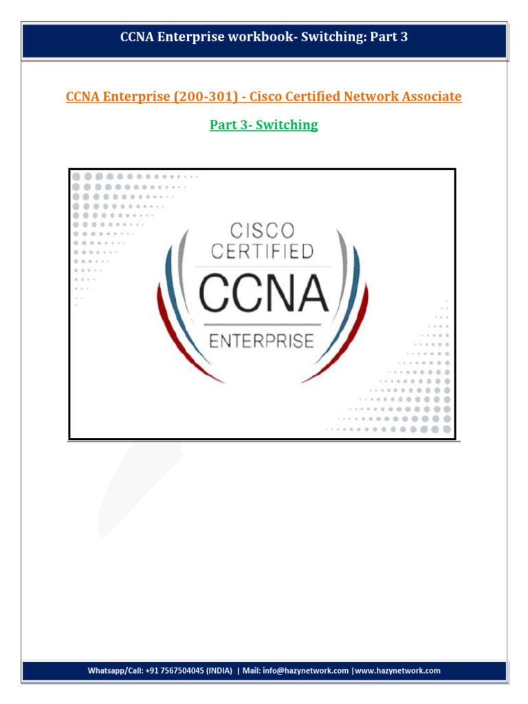 CCNA 200-301 Switching Workbook Part 3 | PDF | Network Switch ...