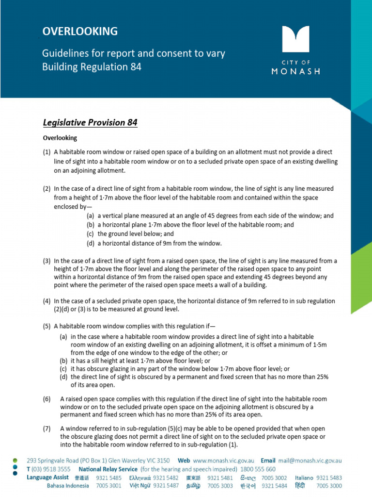 Regulation 84 - Overlooking | PDF | Window