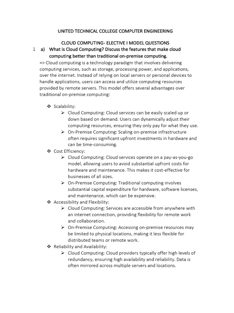 Cloud Computing QT Preparation | Download Free PDF | Cloud Computing | Load Balancing (Computing)