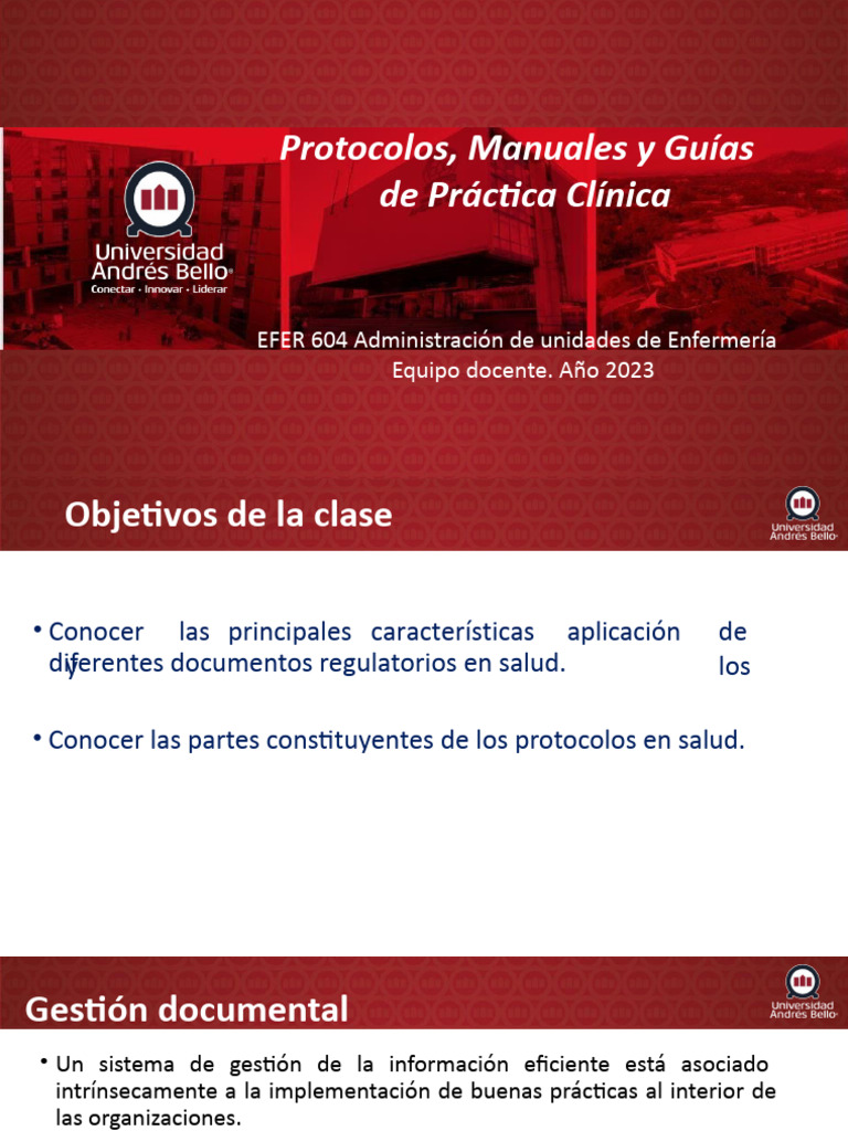 CLASES SEMANA 12 Protocolos, Manuales y Guías de Práctica Clínica 2022 (2) | PDF | Evaluación ...