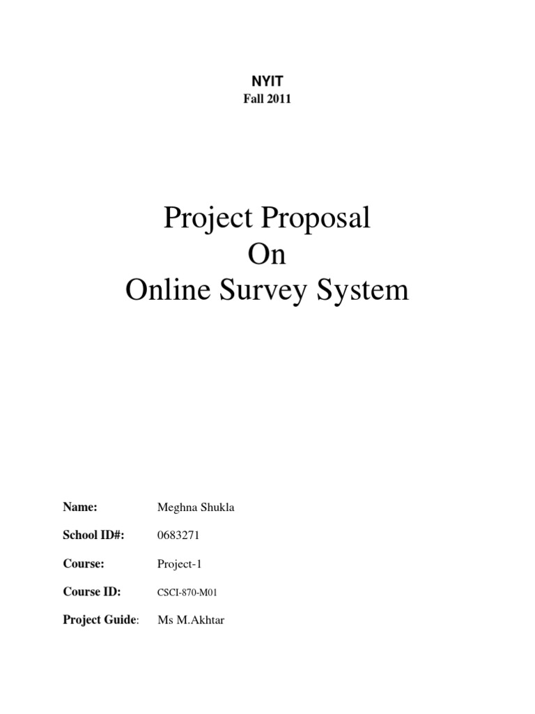 Project Proposal On Online Survey System: Fall 2011 | PDF