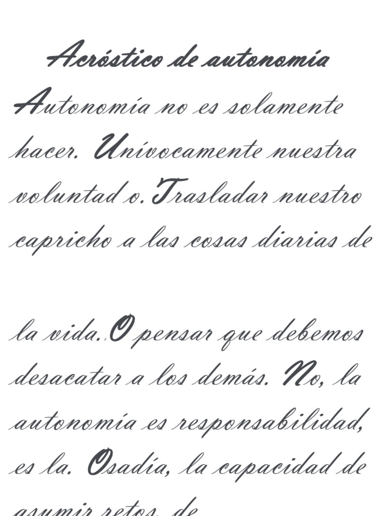 Acróstico de Autonomía 1 | PDF