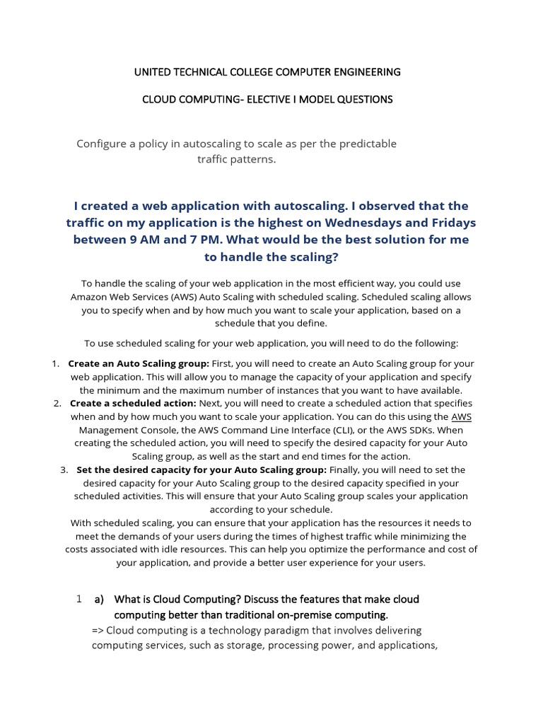 Cloud Computing QT Preparation | PDF | Cloud Computing | Scalability Cloud Computing QT Preparation | PDF | Cloud Computing | Scalability