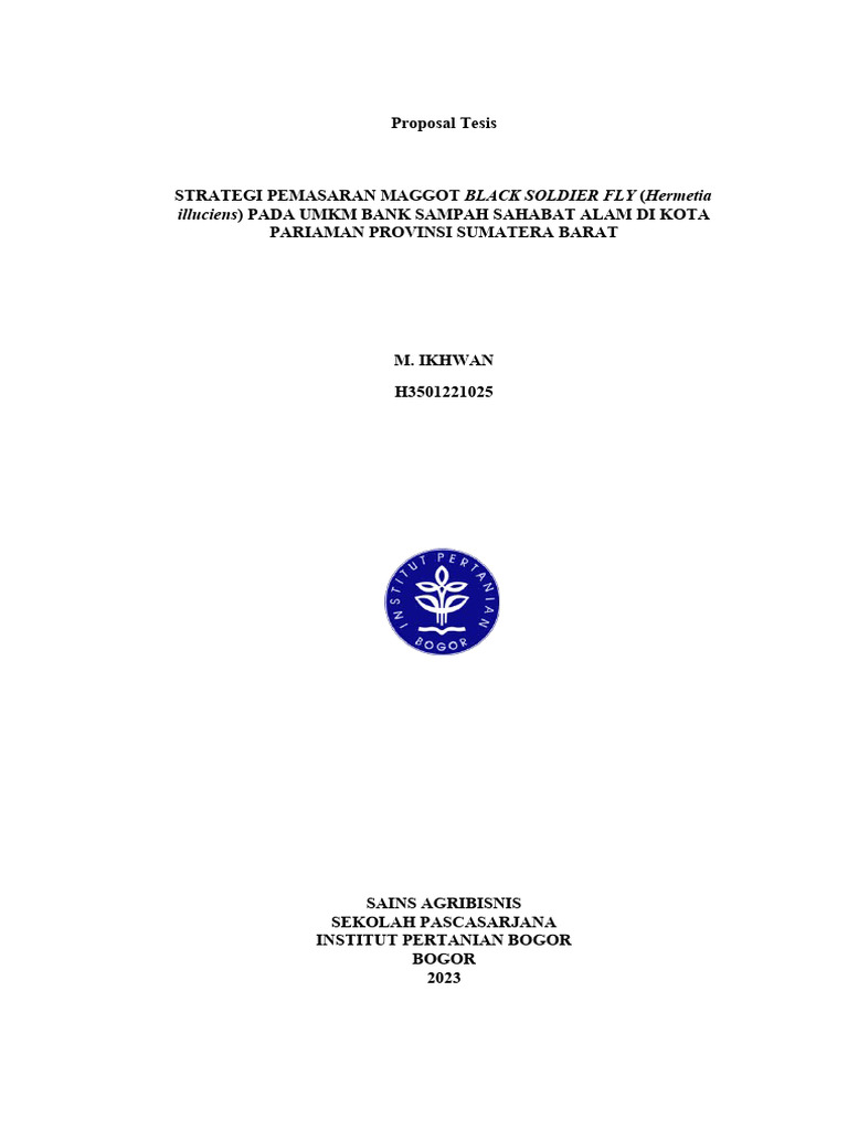 Proposal Penelitian M. Ikhwan | PDF