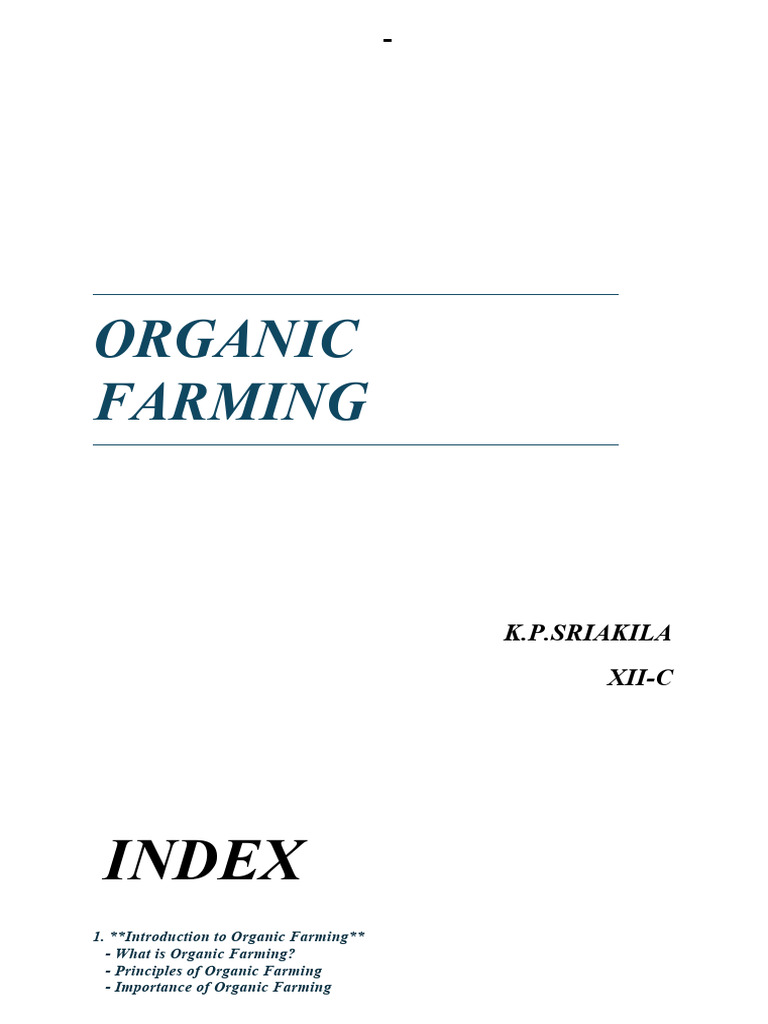 ORGANIC FARMING | PDF | Organic Farming | Agriculture