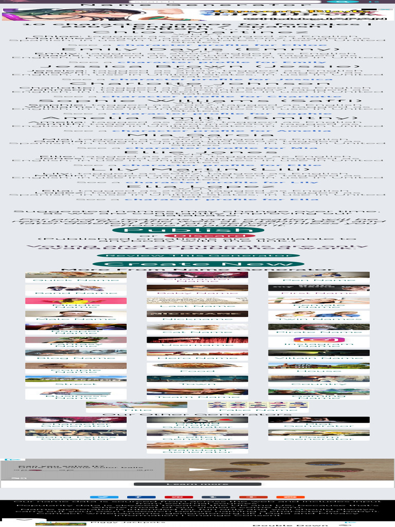 10 Character Names For Females 2007 English Spanish Pattern ...