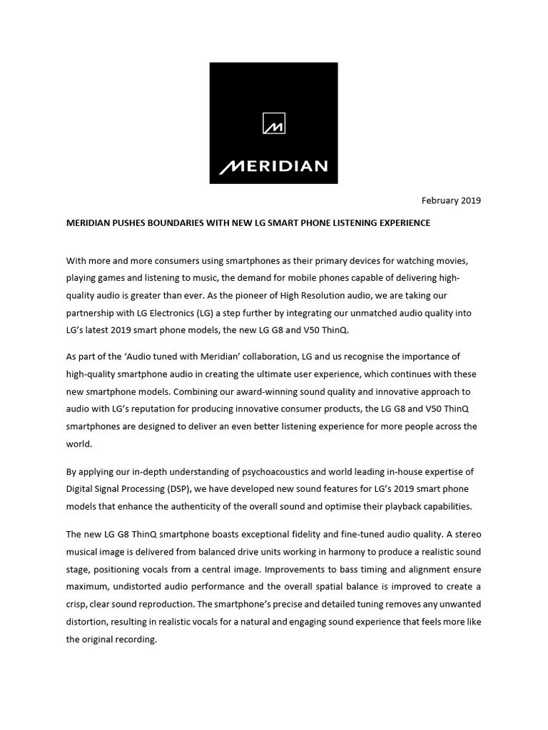 Meridian LG Mobiles Final | PDF | Smartphone | Sound Recording And ...
