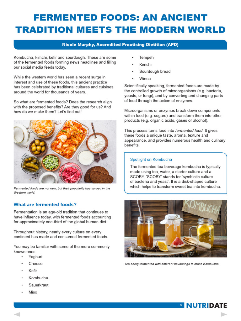 Fermented Foods An Ancient | PDF | Fermentation In Food Processing ...