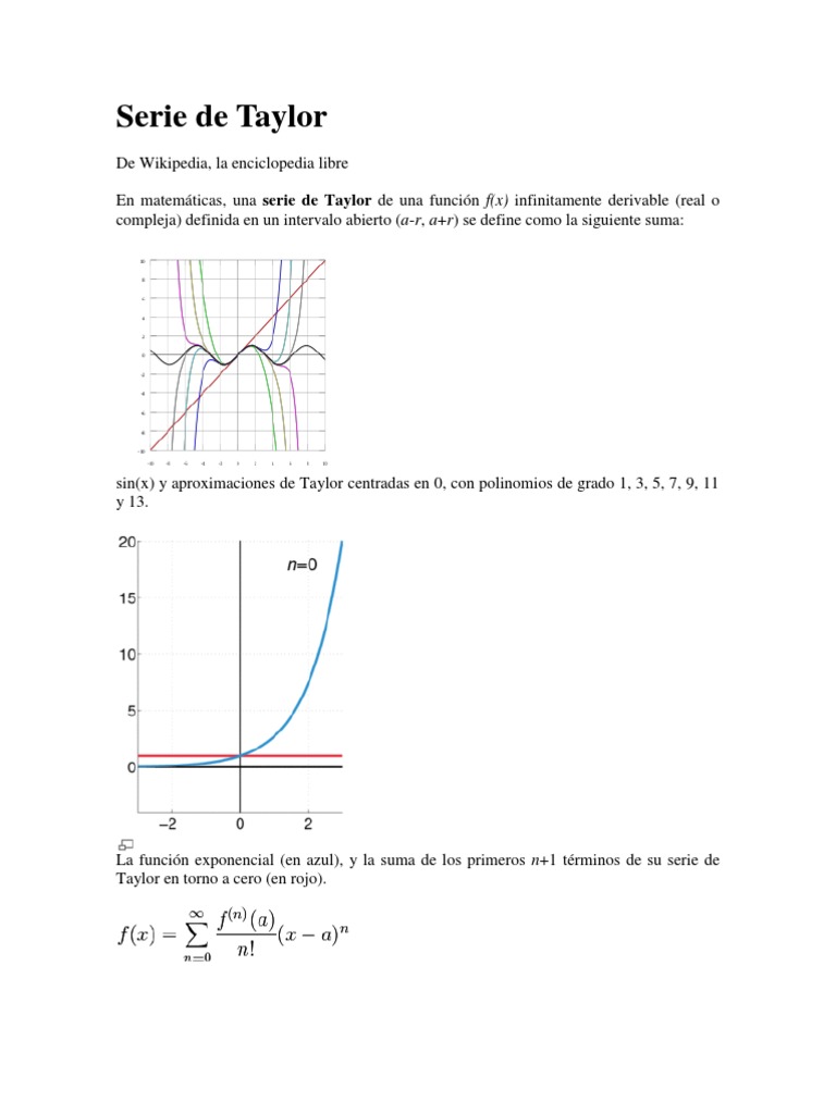 Serie de Taylor | PDF | Análisis complejo | Análisis