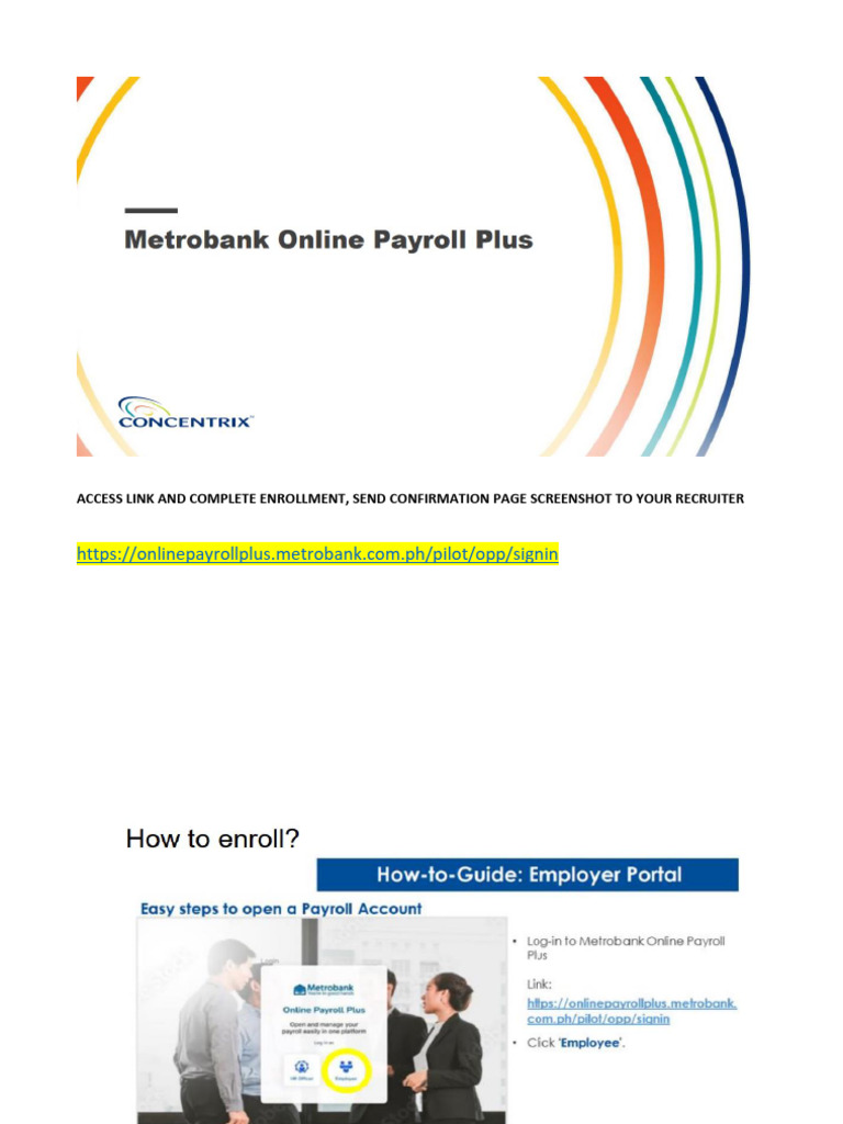METROBANK ONLINE PAYROLL PLUS GUIDE | PDF