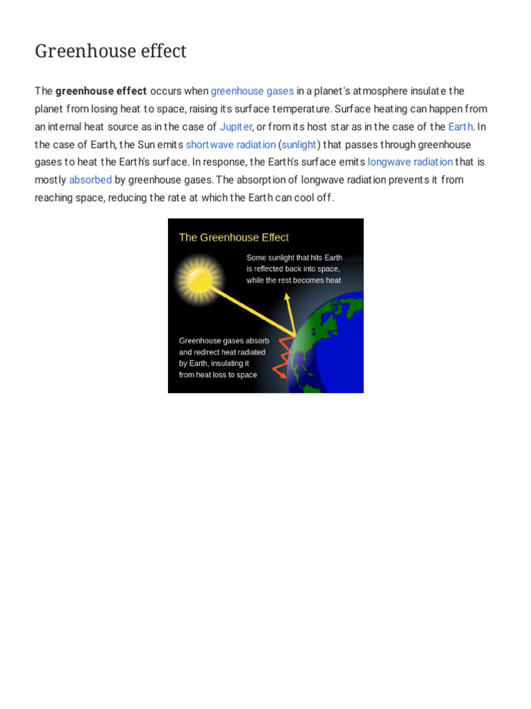 Greenhouse Effect - Wikipedia | PDF | Greenhouse Effect | Greenhouse Gas