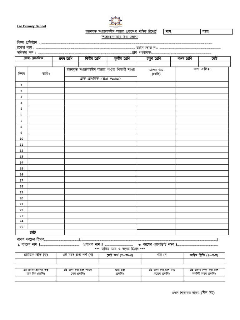 PRIMARY SCHOOL MDM BILL FORMAT (1) | PDF